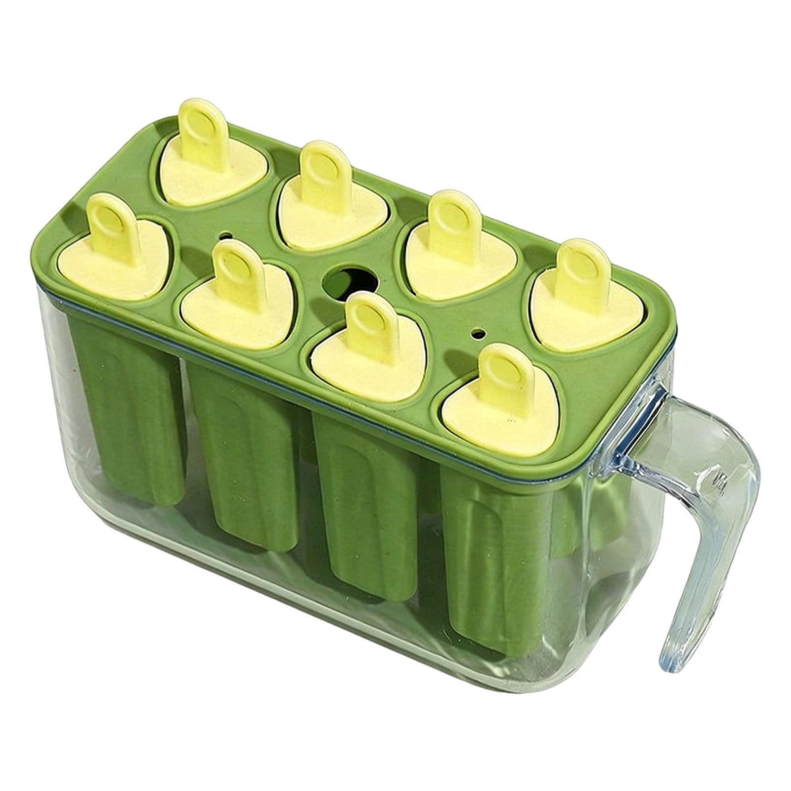 8 Cavity Silicone Ice Pop Molds With Sticks, Reusable & Easy Release ...