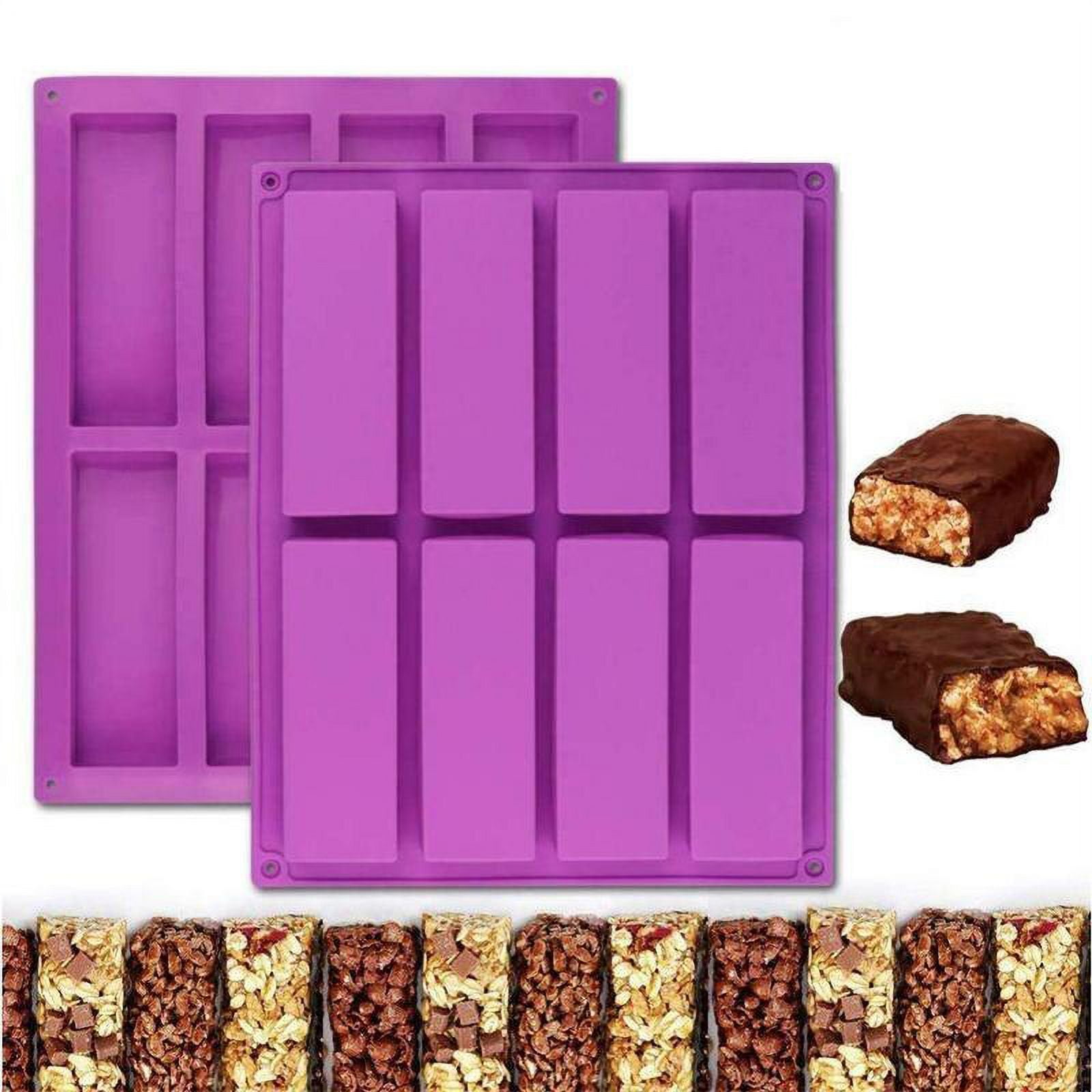 8-Cavity Silicone Protein Bars Mold Rectangle Granola Bar Cake Fondant ...