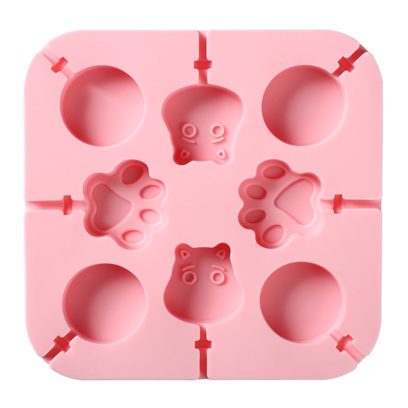 8-Cell Silicone Lollipop Mold with Lids, Cute Cartoon Candy Mold for ...