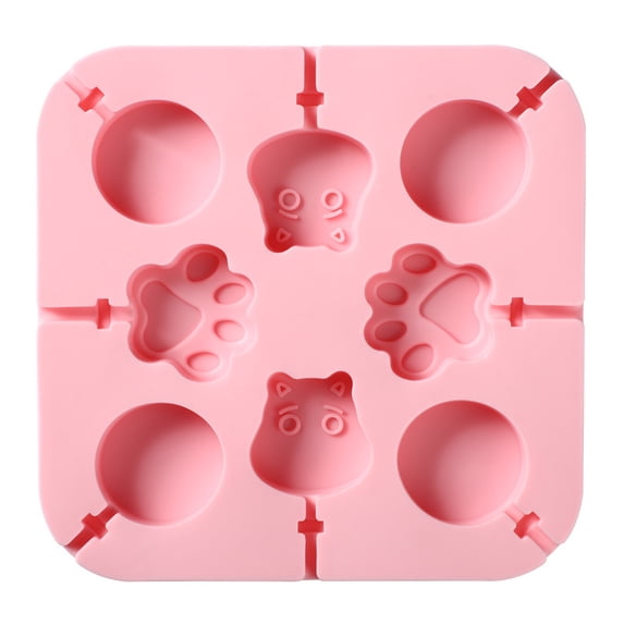8-Cell Silicone Lollipop Mold with Lids, Cute Cartoon Candy Mold for ...