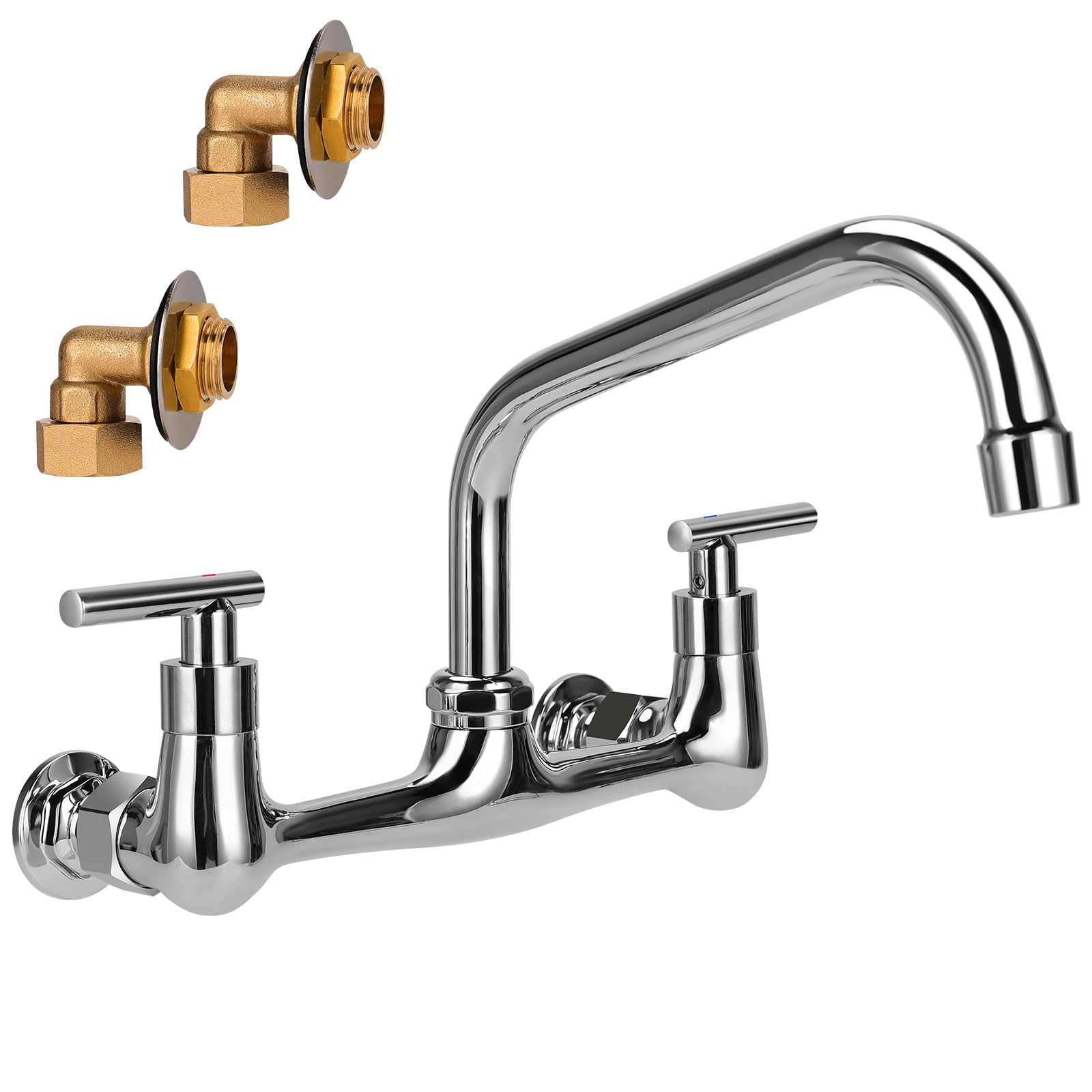 8" Center Wall Mount Faucet, Commercial Kitchen Sink Faucet with 8 ...