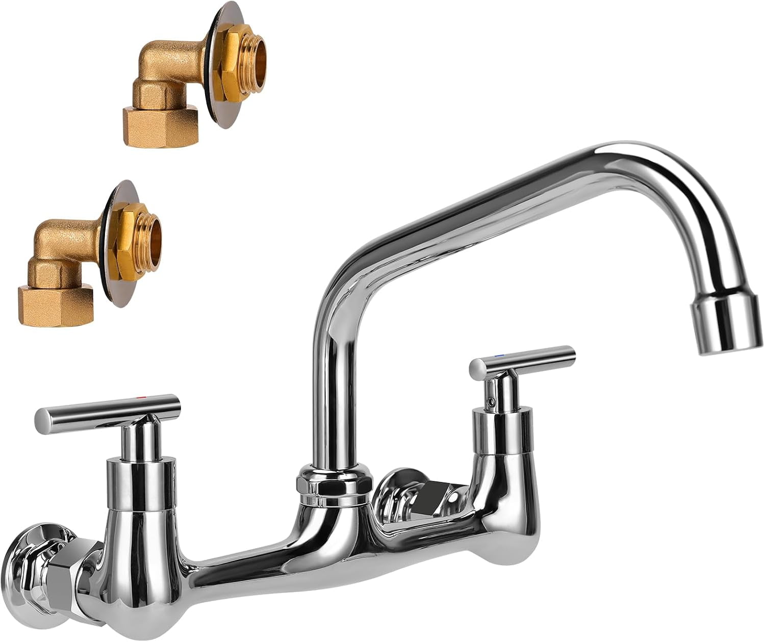 8" Center Wall Mount Faucet, Commercial Kitchen Sink Faucet with 8 ...