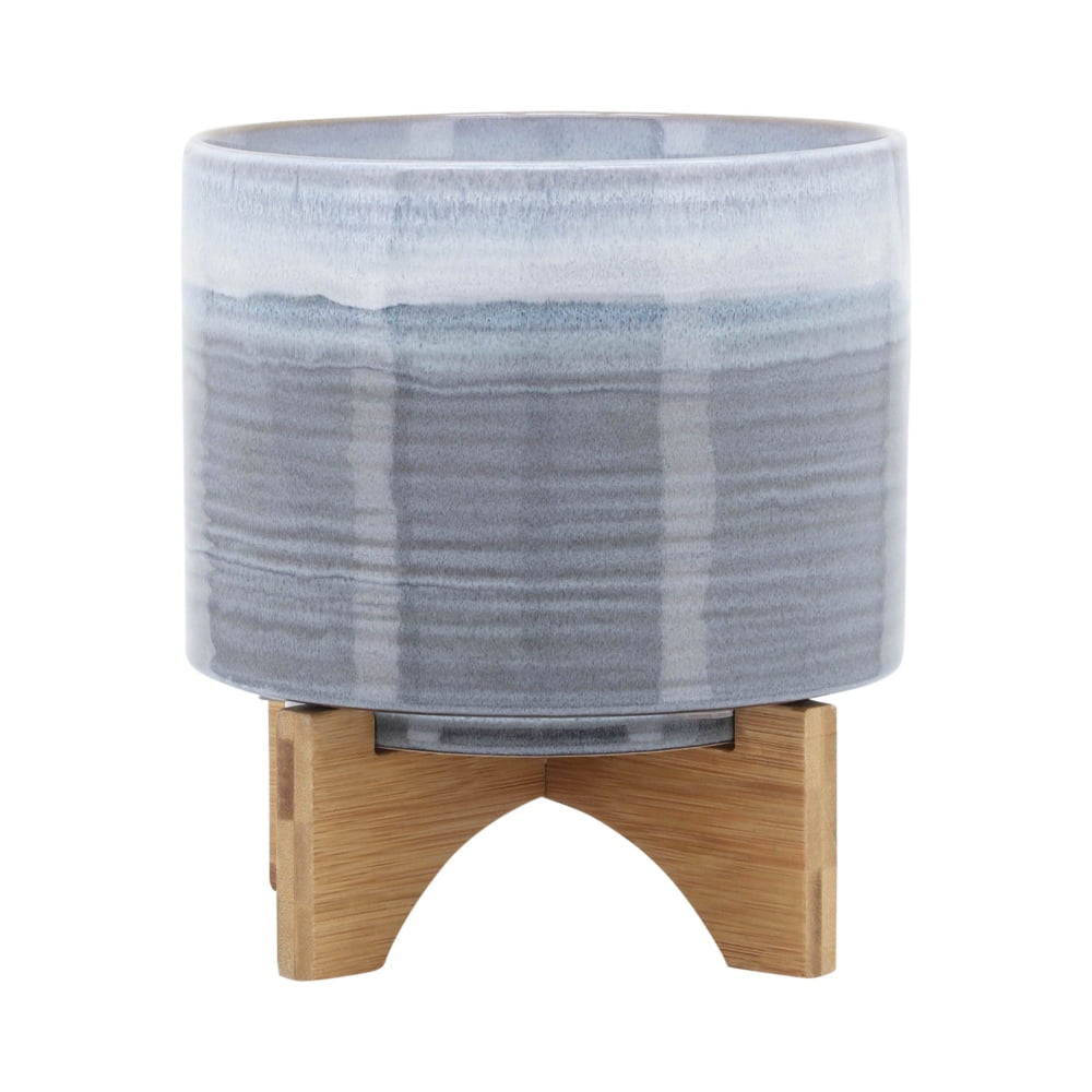 8” Ceramic Planter Stand Blue Fade Modern Home Decor - Walmart.com