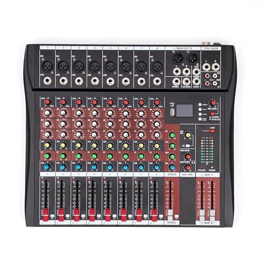 8 Channel Audio Mixer, Bluetooth Studio Mixer Audio DJ Sound Board ...