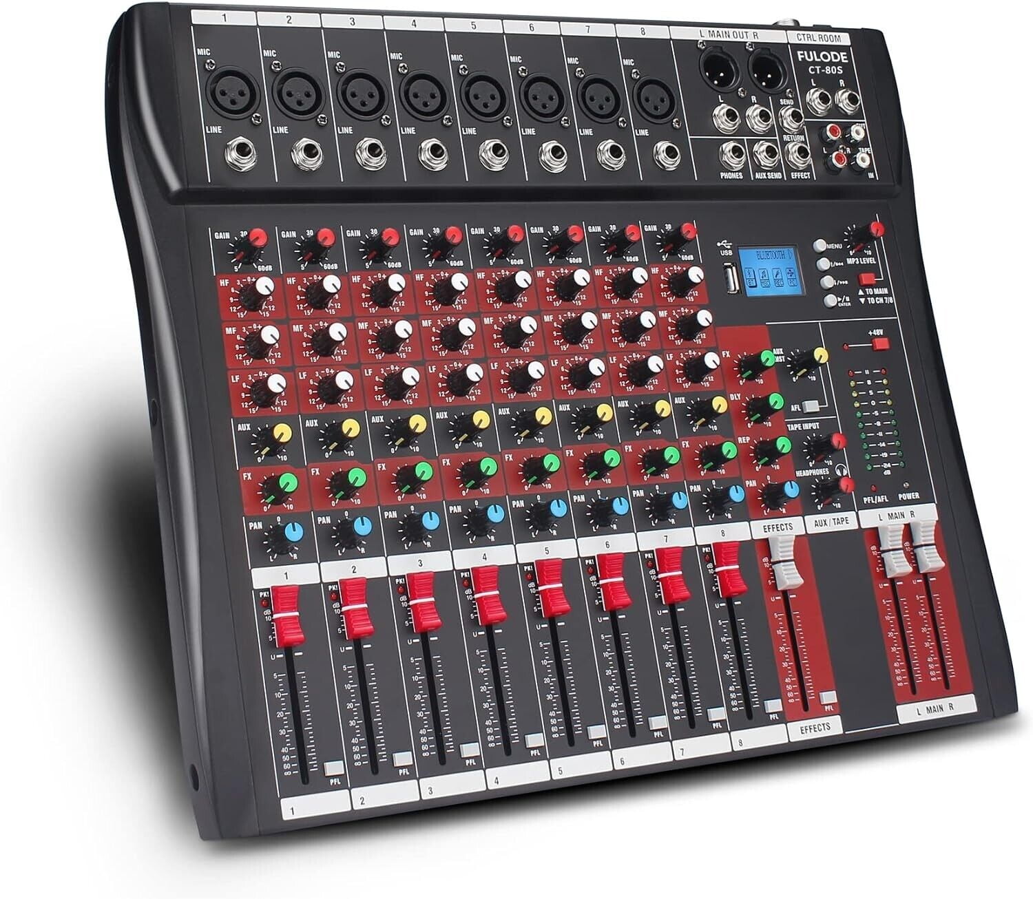 8 Channel Bluetooth Live Studio Audio Mixer Power Mixing Console Board ...