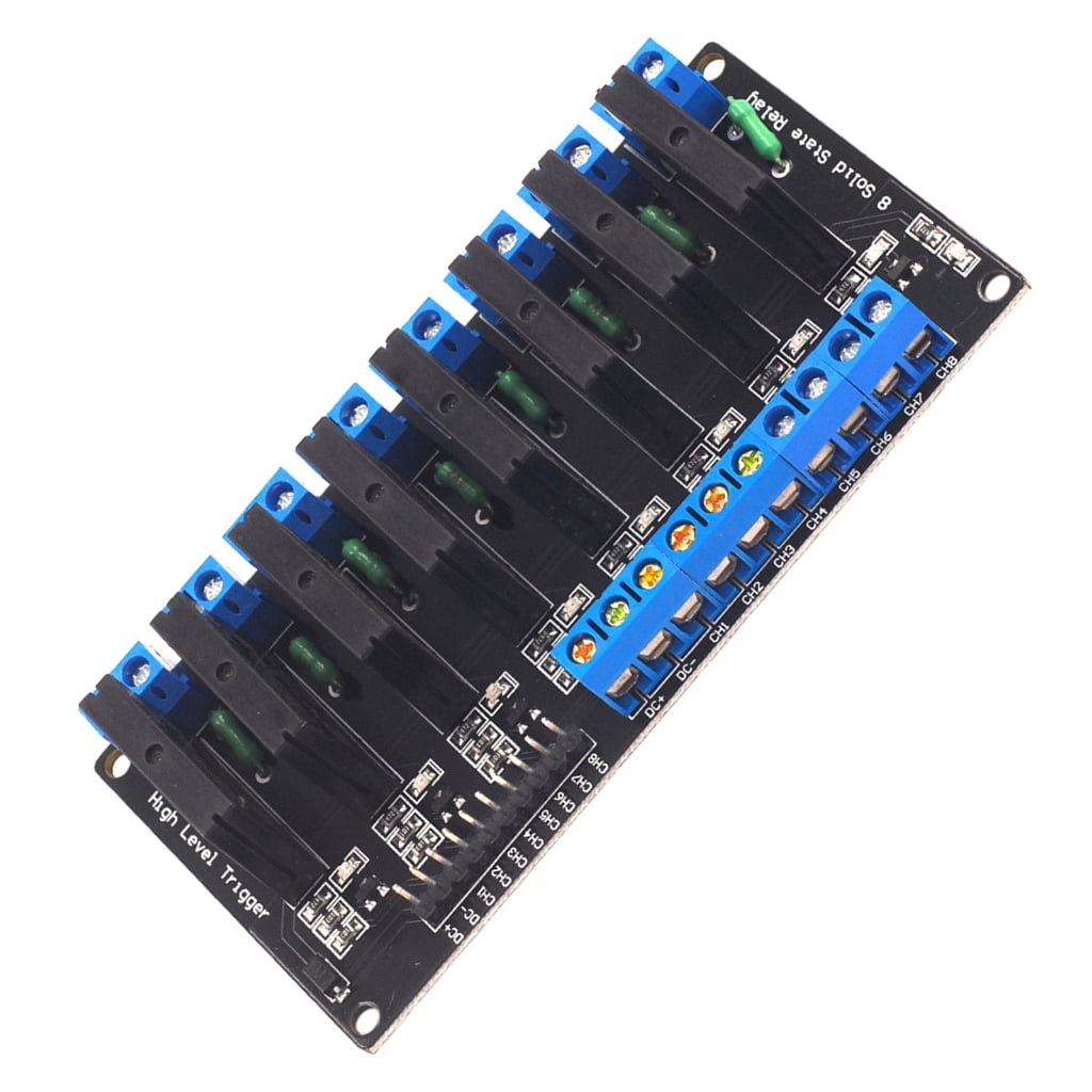 8 Channel DC5V 12V 24V Solid Relays Module Board High Low Triggering ...