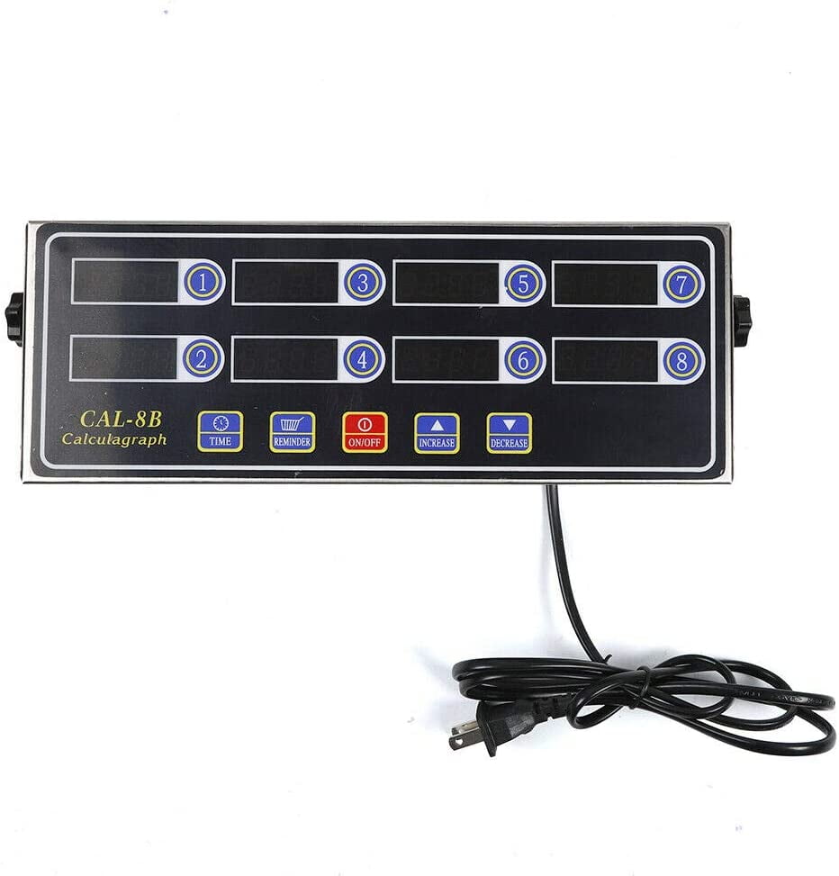 8 Channel Digital Timer, AC110V 60Hz Digital Countdown Shaking Timing ...