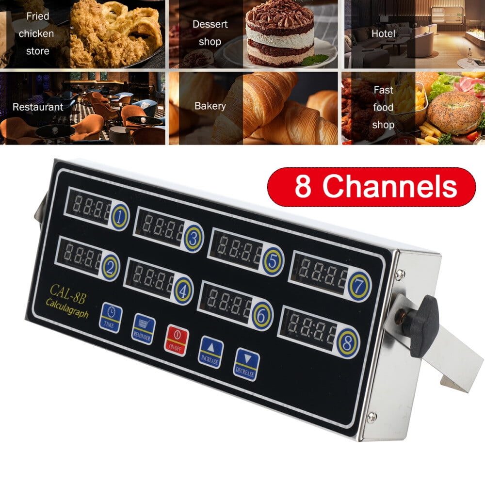 8 Channel Digital timer CAL-8B Burger basket shaking timing Kitchen ...