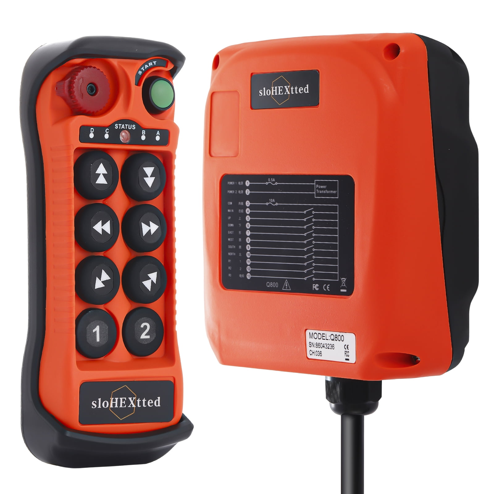 8 Channel Industrial Wireless Crane Radio Remote Control 12-24V 12V 24V ...