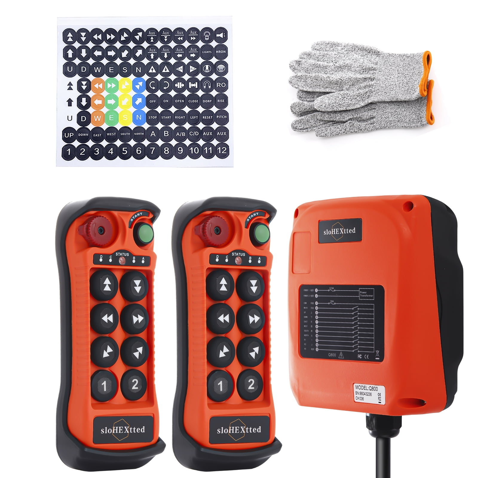 8 Channel Industrial Wireless Crane Radio Remote Control 12-24V 12V 24V ...