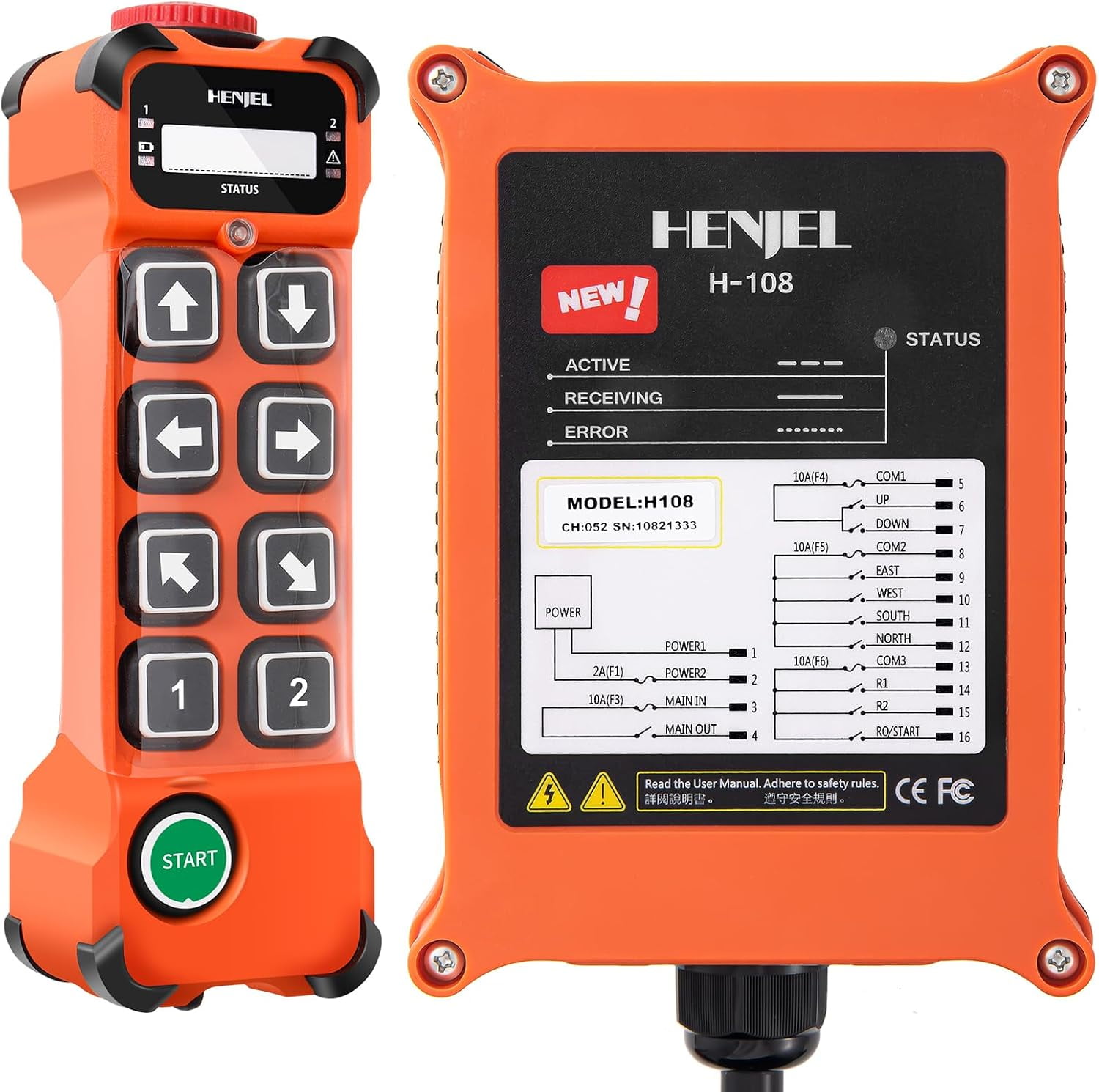 8 Channel Industrial Wireless Crane Radio Remote Control 12-65V 12V 24V ...