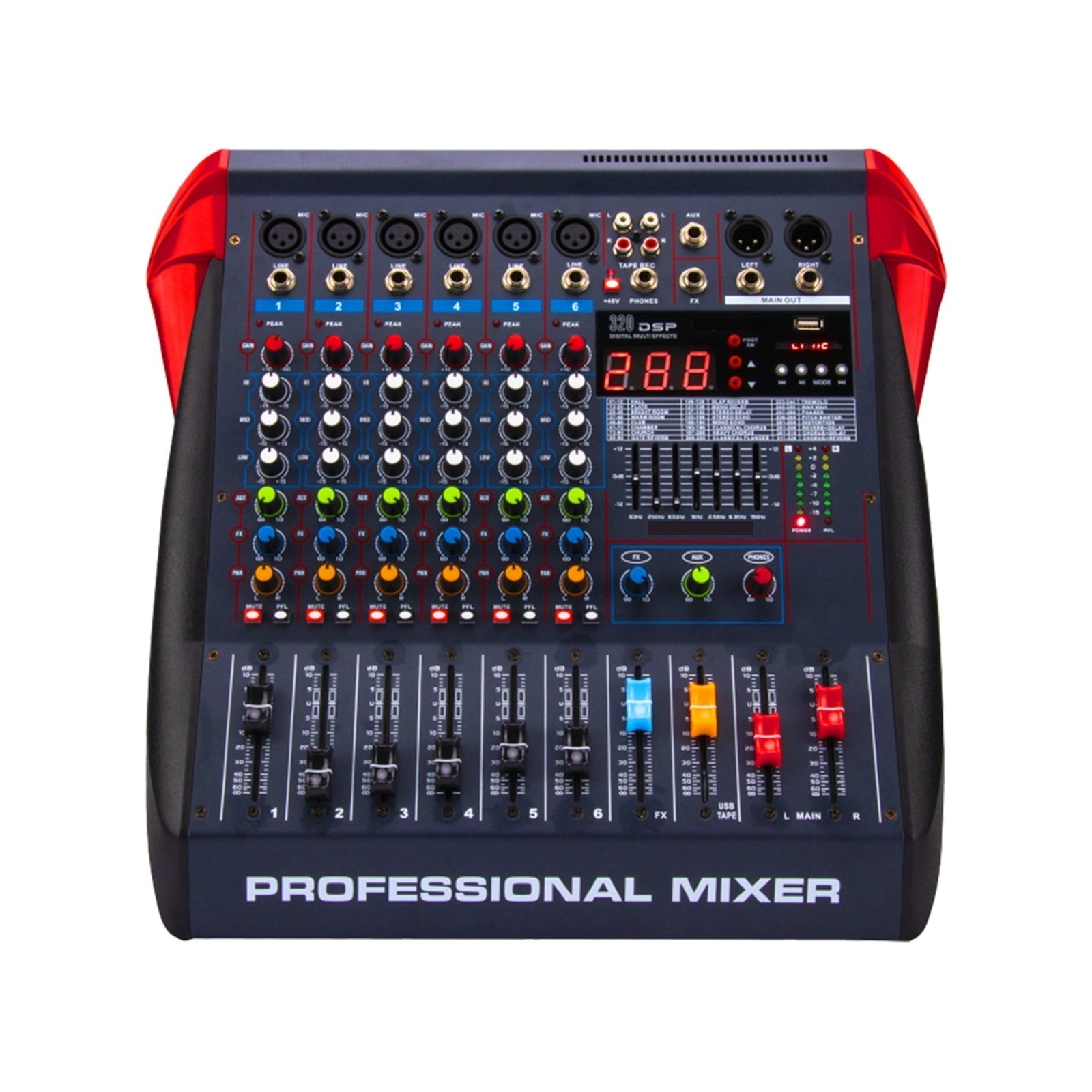 8 Channel Mixer Computer Recording Live Home KTV Band Stage Performance ...