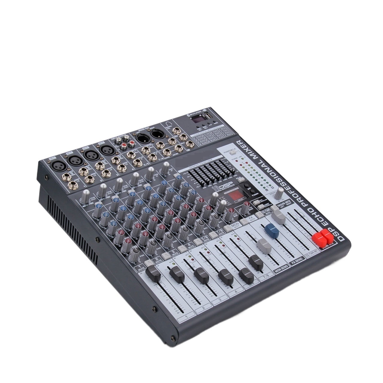 8-Channel Mixer dj controller Sound Board with 24 DSP Effect USB XLR ...