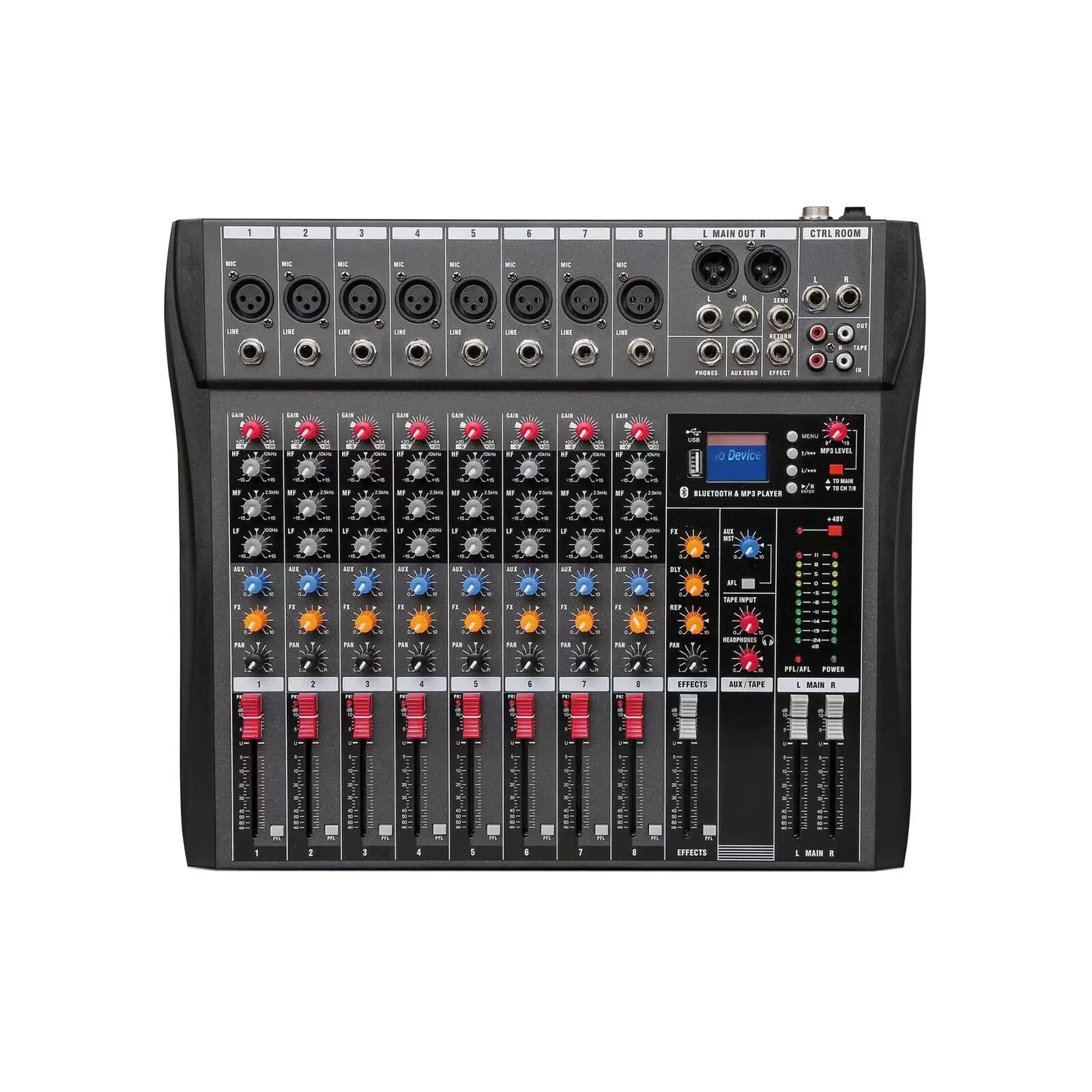 8 Channel Mixing Console Sound USB Bluetooth Live Studio Audio Mixer ...