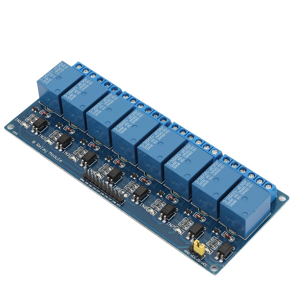 8 Channel Relay Module with Optocoupler Isolation Blue Board PLC Relay ...