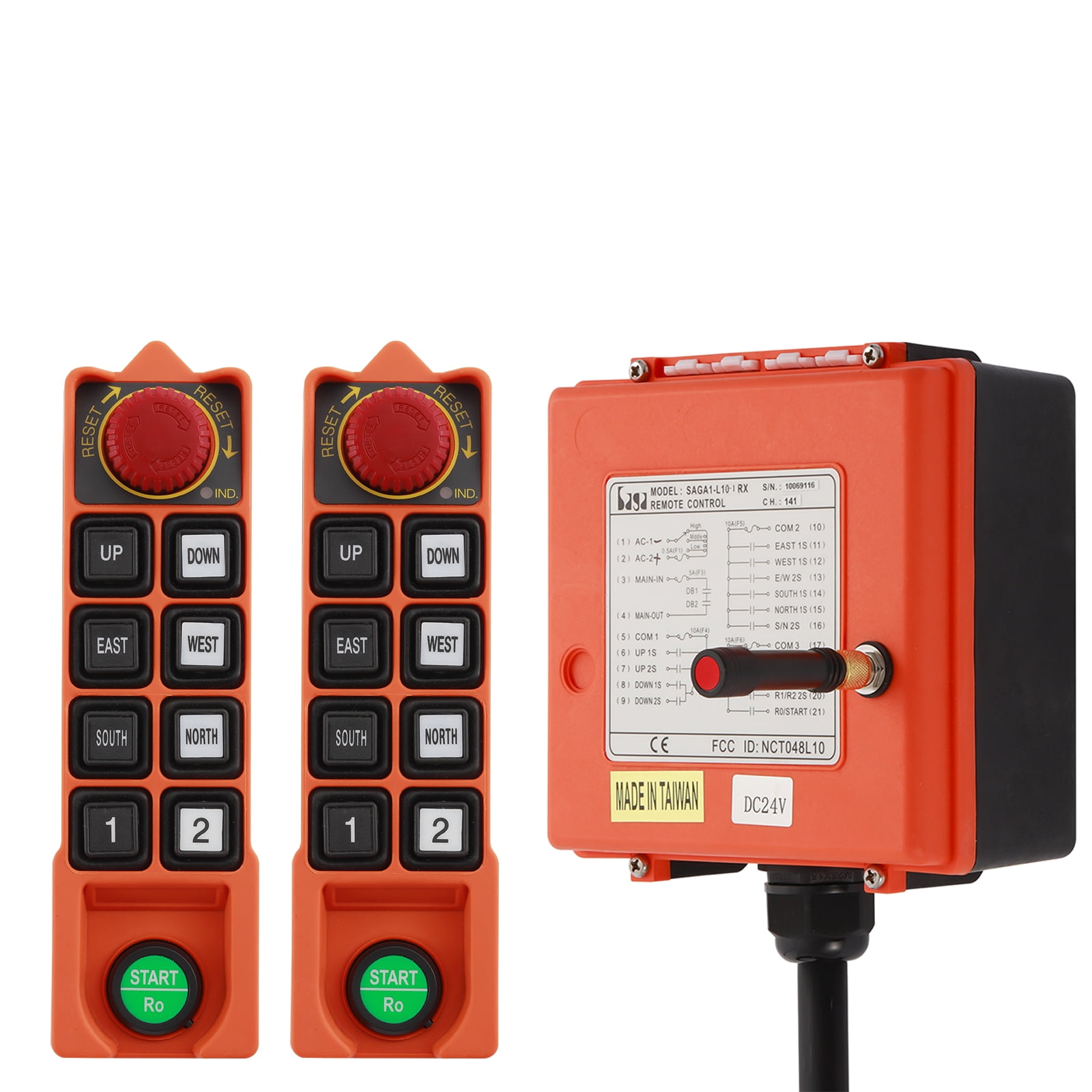 8 Channel Saga Mini Industrial Wireless Crane Radio Remote Control 12V ...