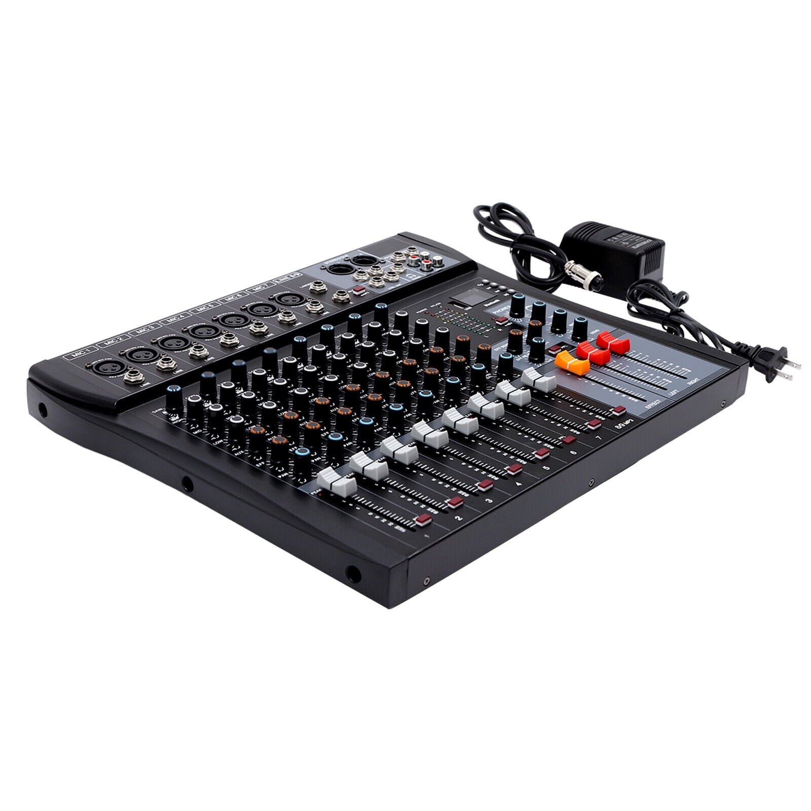 8 Channel Studio Audio Mixer Bluetooth USB Digital Sound Mixing Console ...