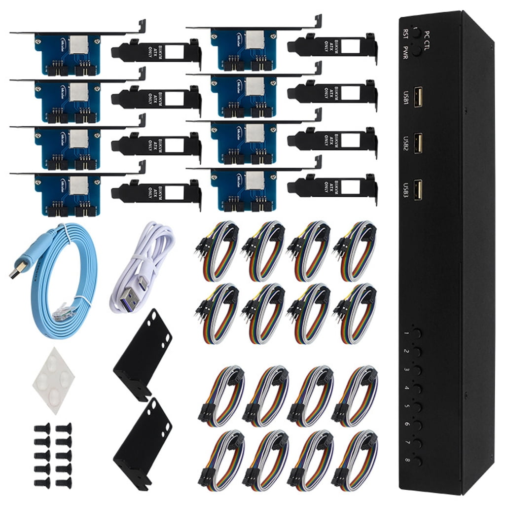 8 Channel Video Switcher KVM 8 Host Share 1 Mouse Keyboards Display ...