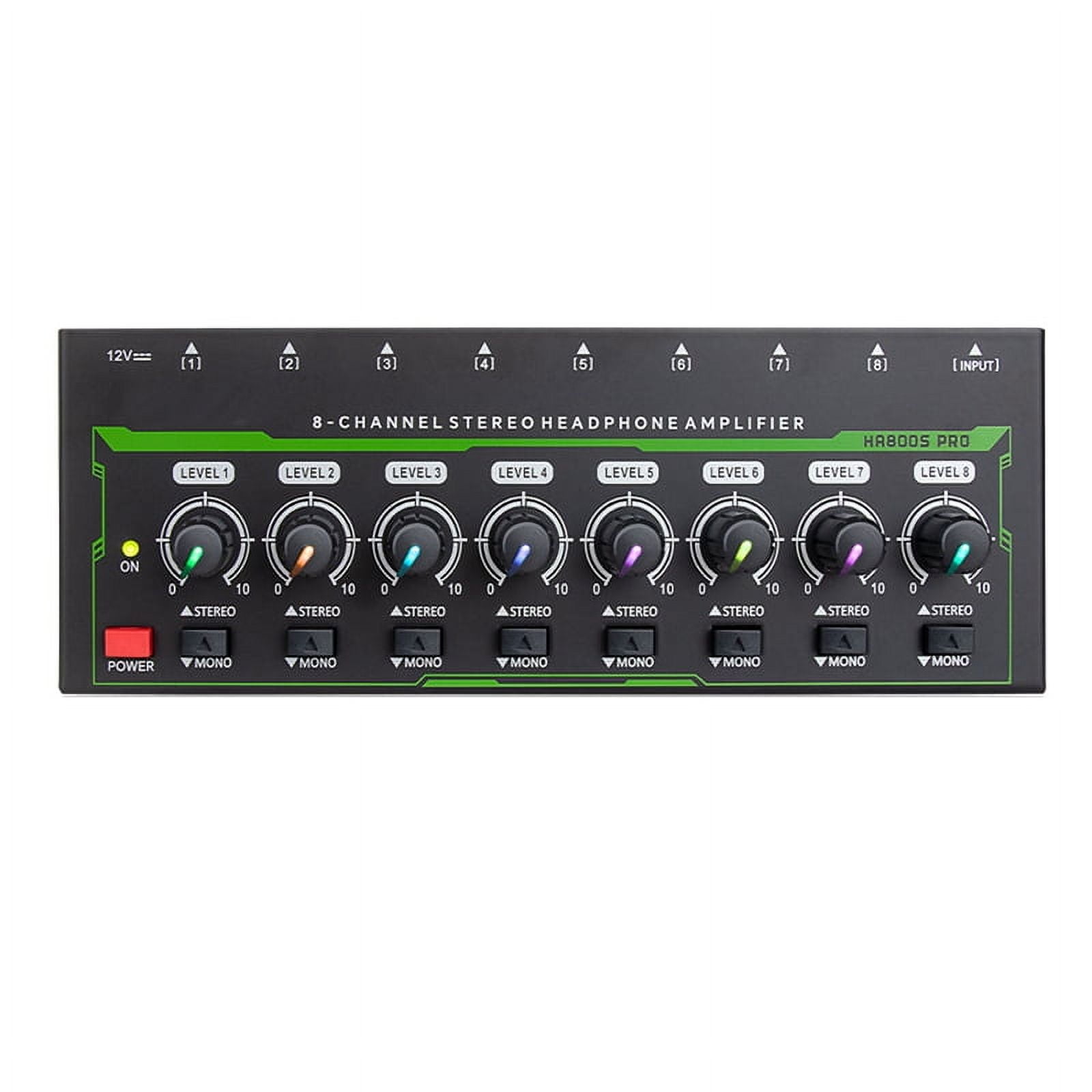 8 Channels Mini Stereo Headphone Amplifier HA800S PRO Ultra-Compact ...