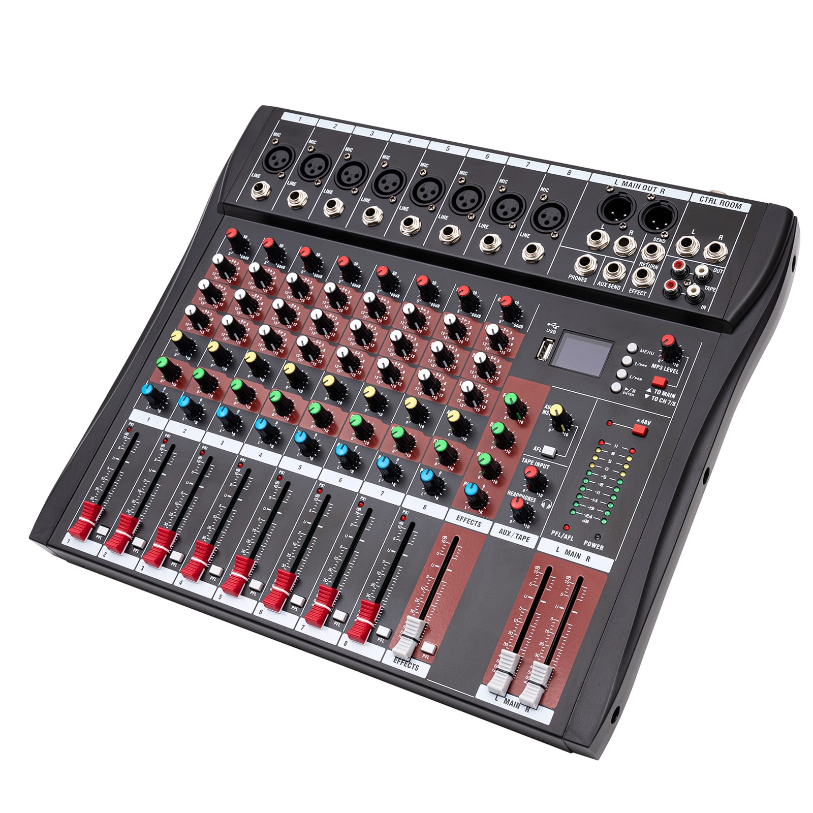 8-Channels Mixer Professional Portable Sound Mixing Console Bluetooth ...