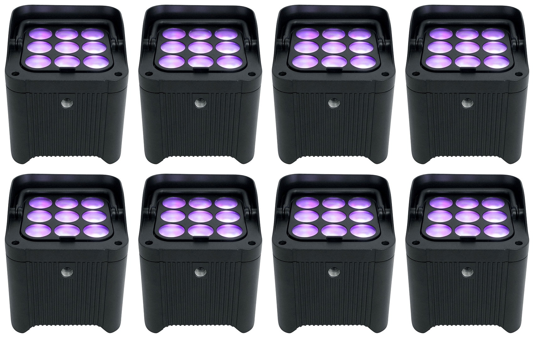 8) Chauvet DJ Freedom Par H9 IP RGBAW+UV Wireless DMX Battery Par Wash ...