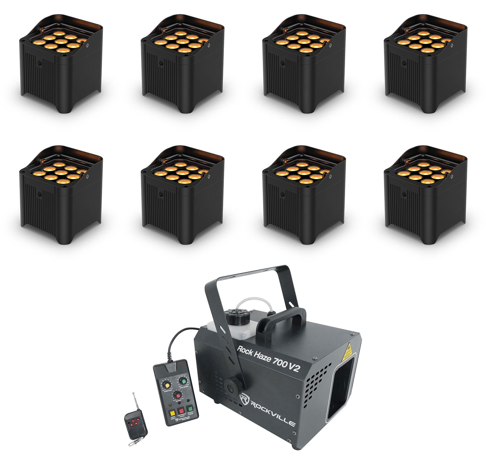 8 Chauvet DJ Freedom Par Q9 RGBA Wireless DMX Battery Par Wash Up ...