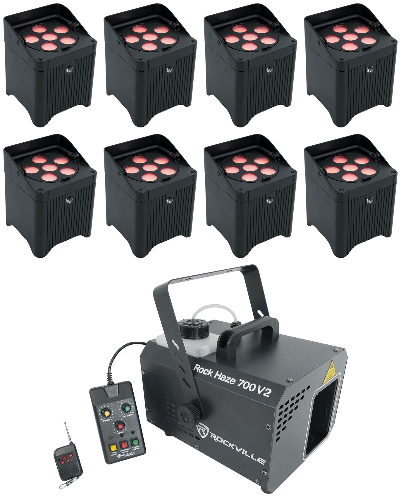 8) Chauvet DJ Freedom Par T6 Wireless Rechargeable RGB LED DMX Wash ...