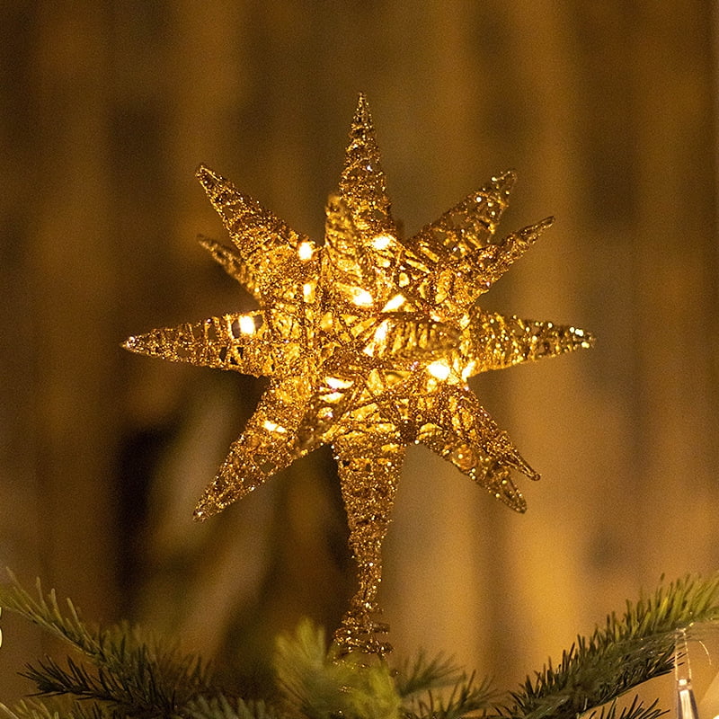 8" Christmas Tree Toppers Decorations, Exquisite Christmas Tree Stars ...