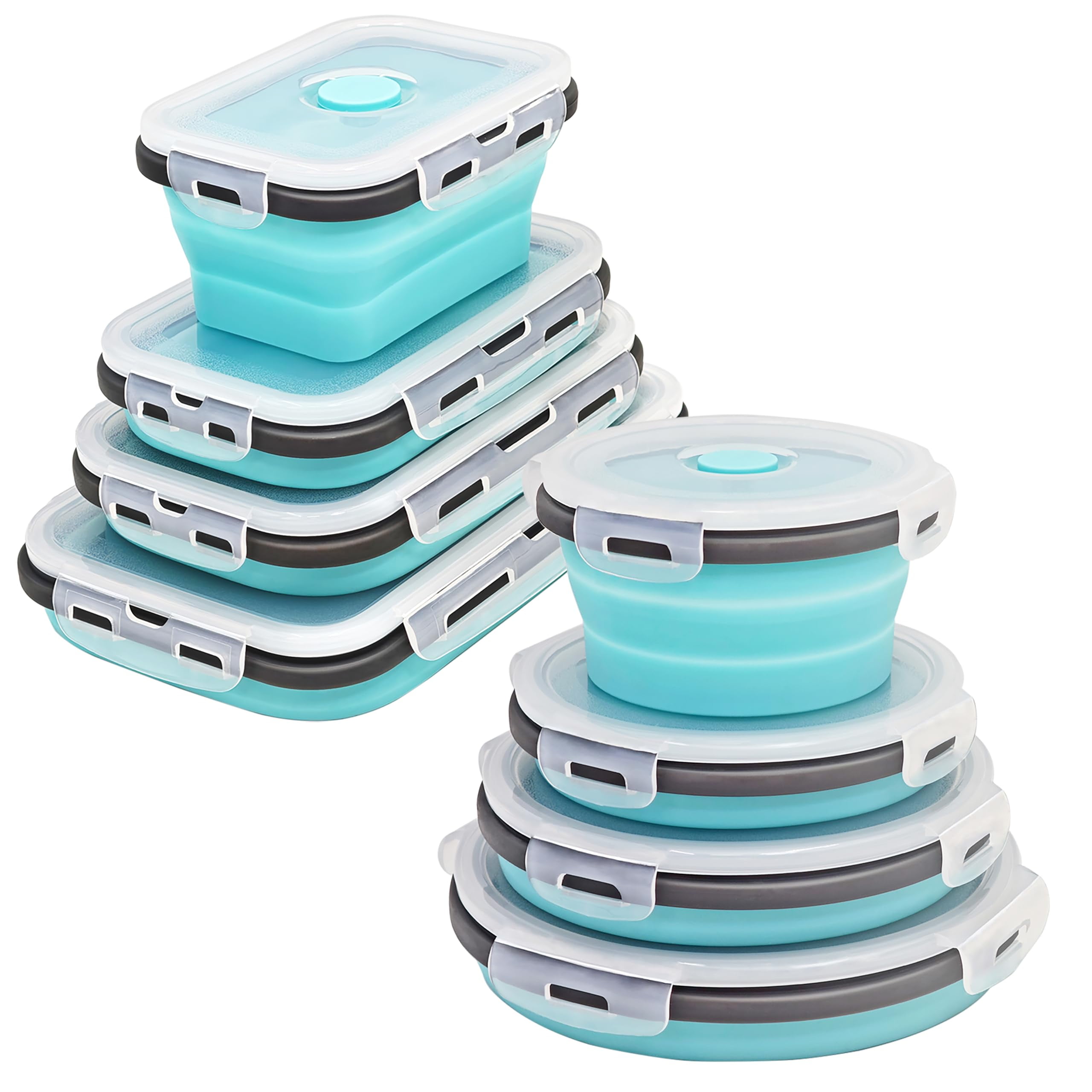 8 Collapsible Food Containers, Silicone Collapsible Food Containers ...