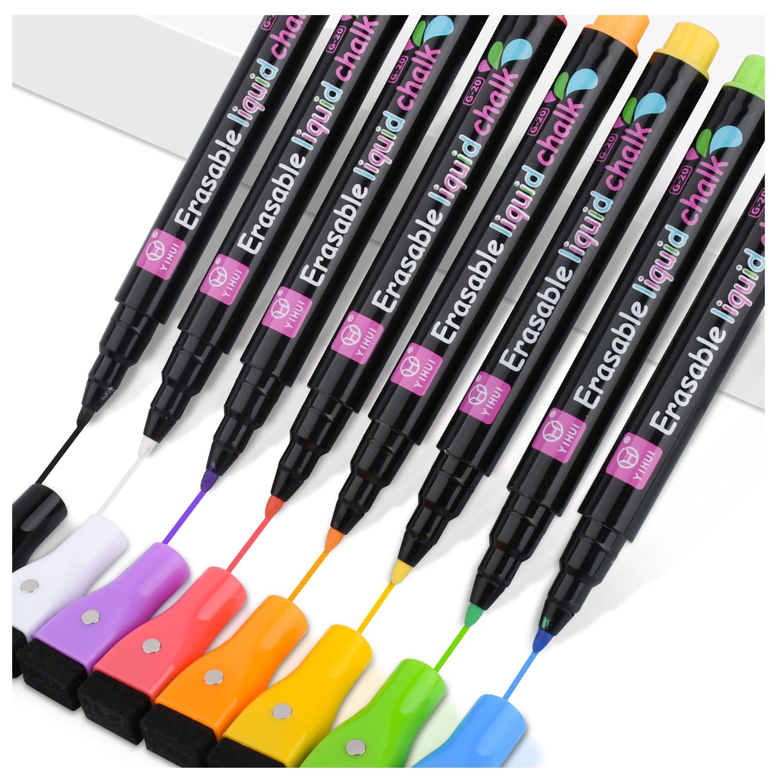 8 Color Magnetic Dry Erase Markers Erasable Whiteboard Marker Pens with ...
