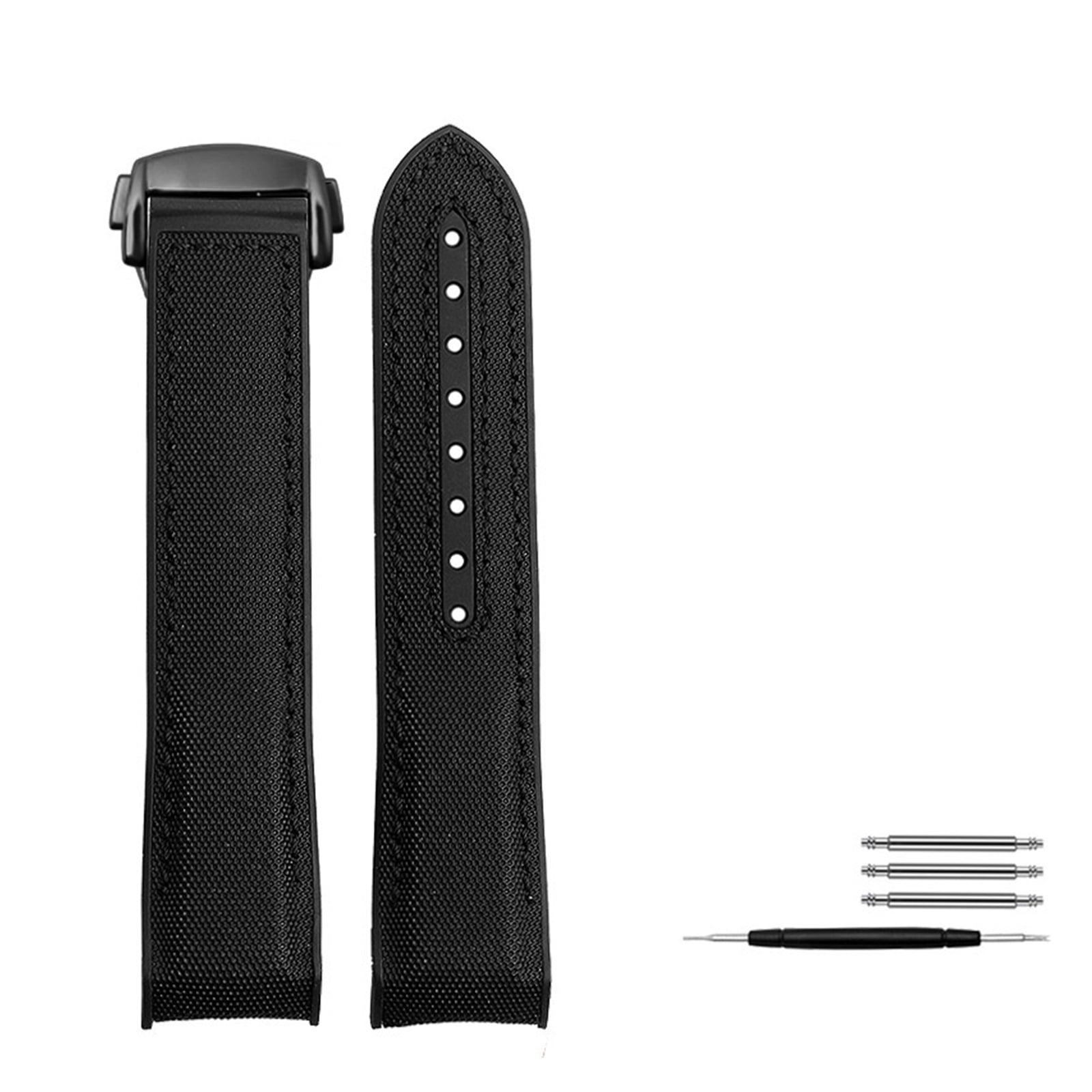 8 Color Nylon Waterproof Silicone Rubber Watch Band Fit For Men Omega ...