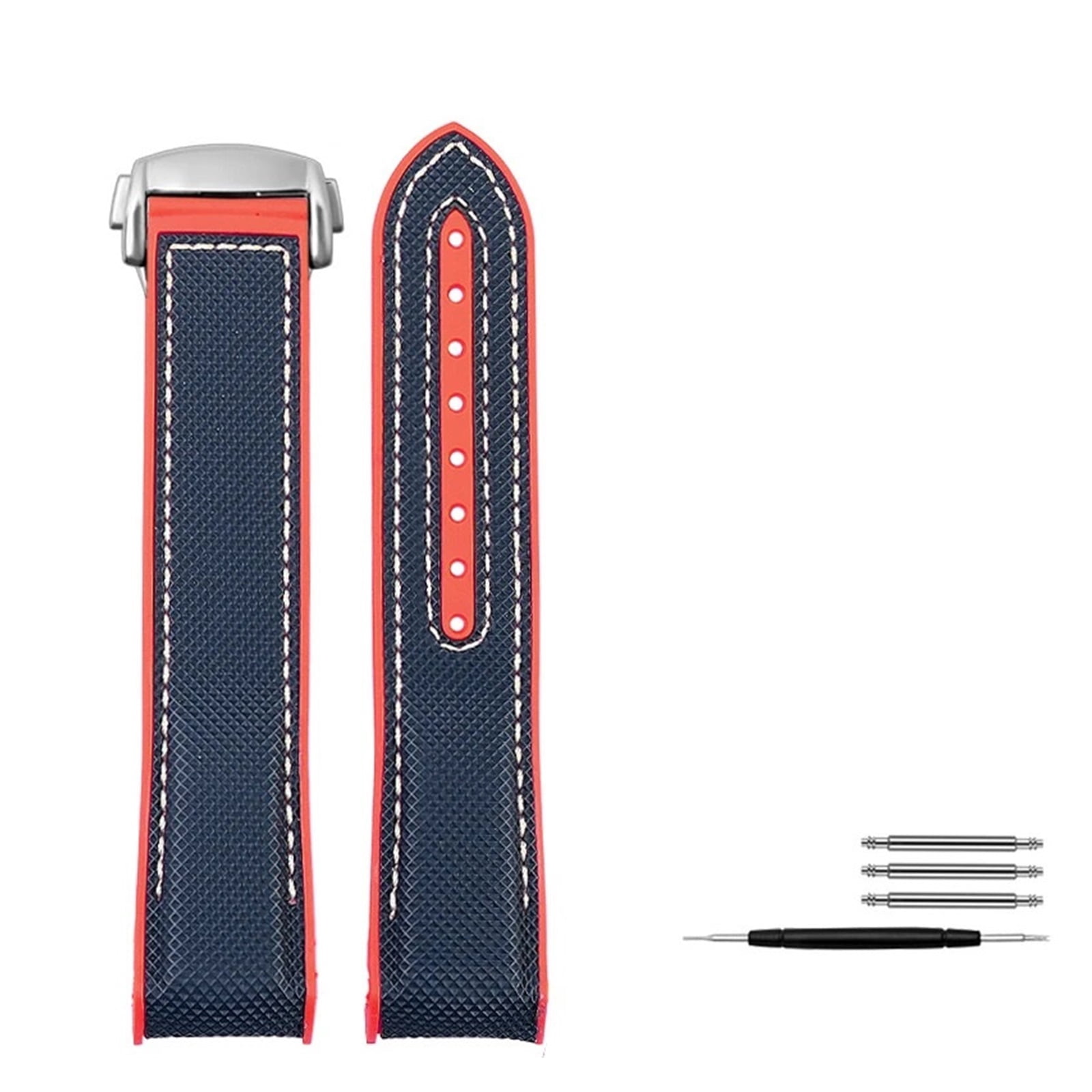 8 Color Nylon Waterproof Silicone Rubber Watch Band Fit For Men Omega ...