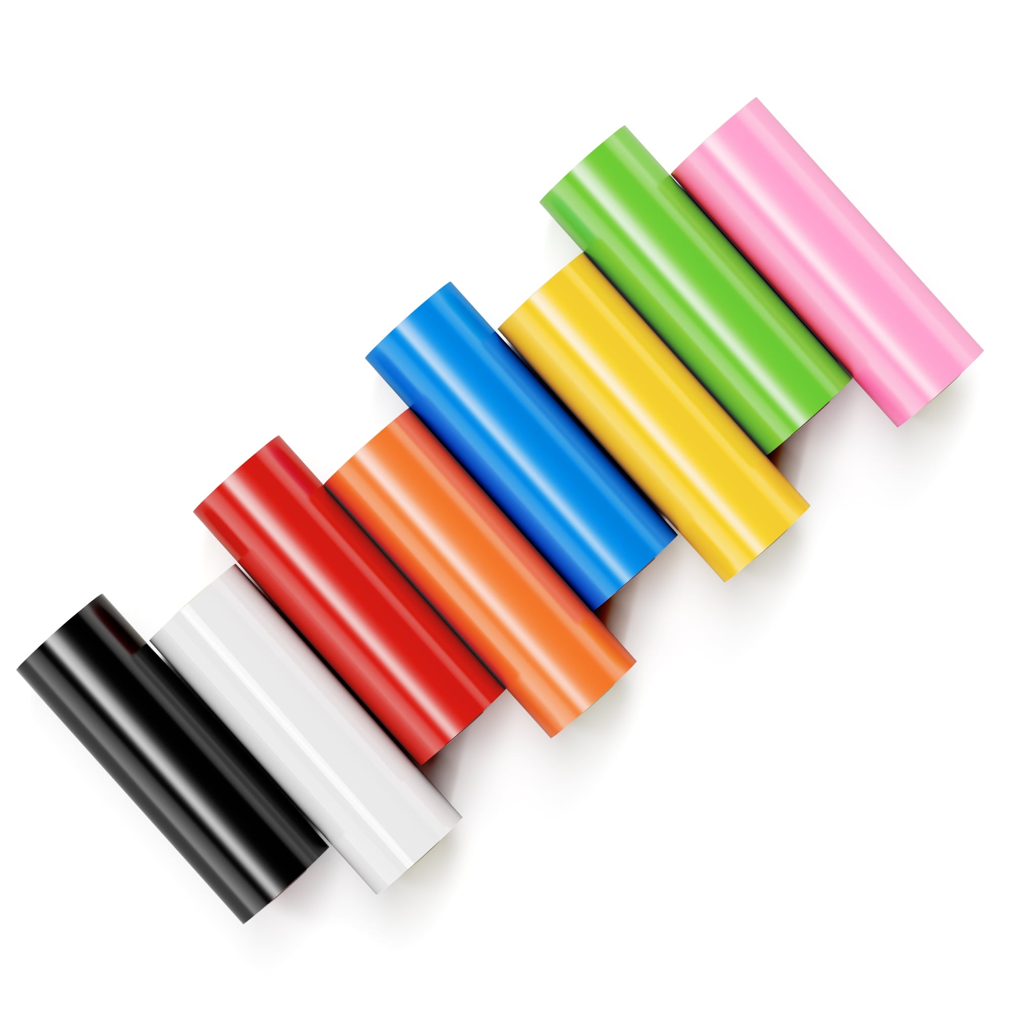 8-Color Permanent Adhesive Vinyl Roll, 4.5in x 6ft Outdoor PET Vinyl ...
