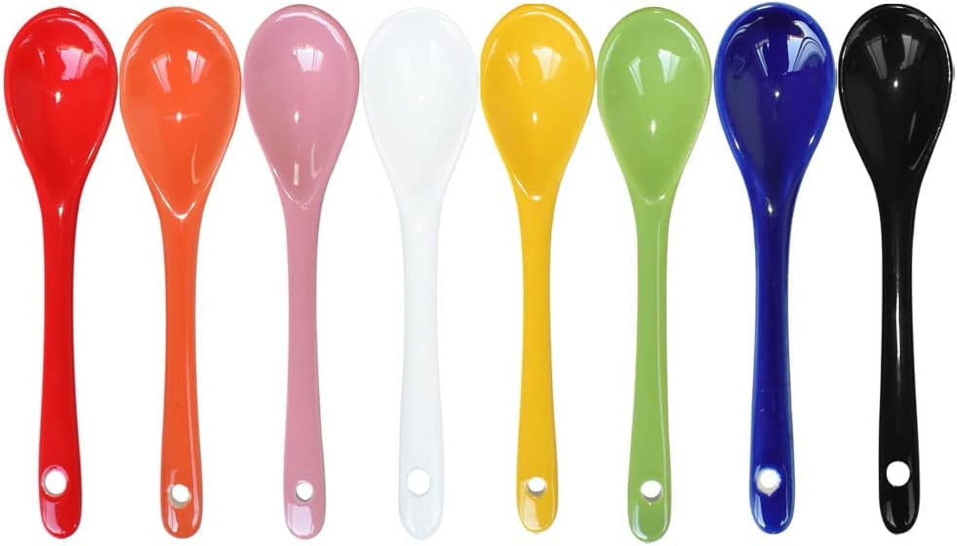 8 Color Porcelain Egg Spoons Ceramic Spoons 5 inch Coffee Dessert ...