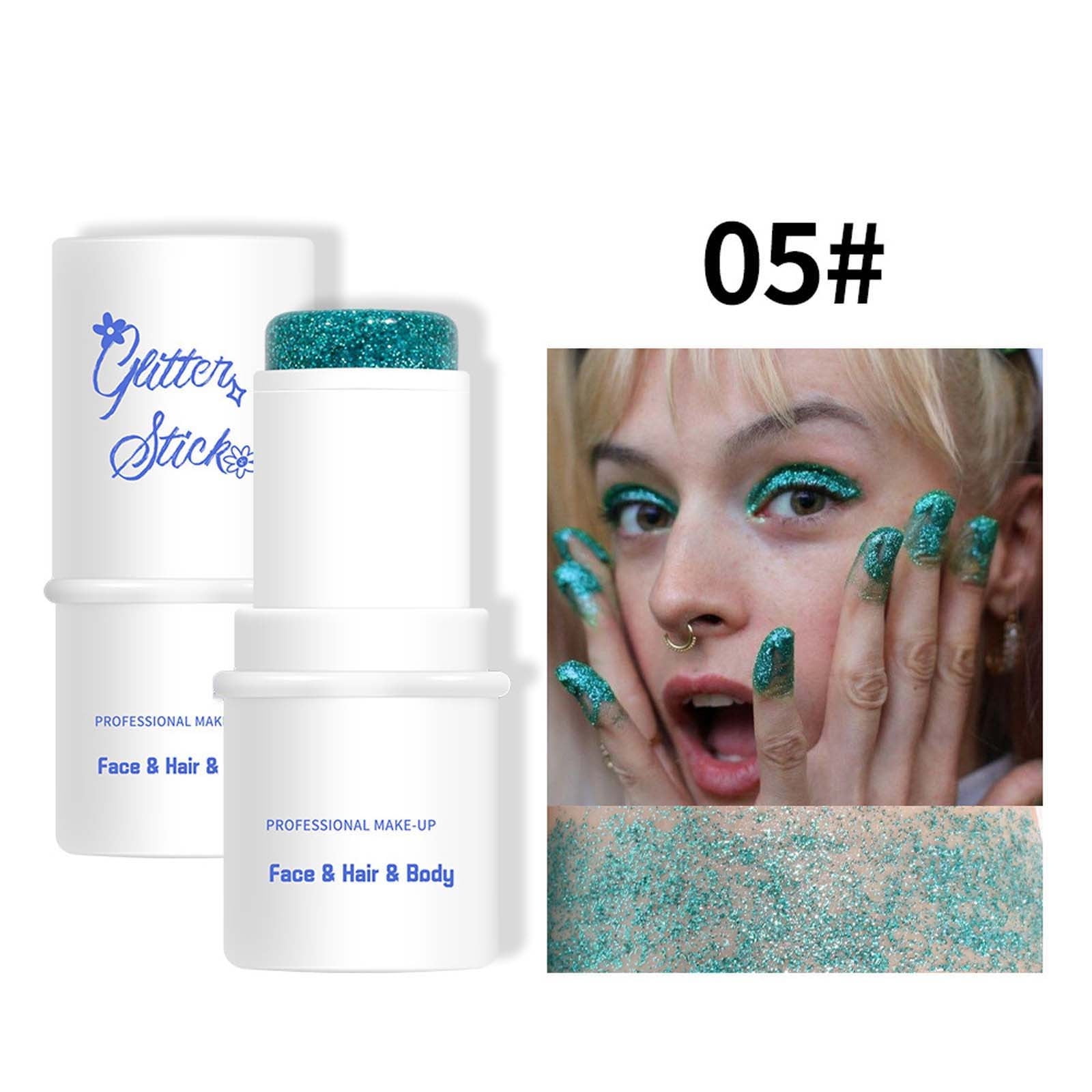 8-Color Stage Makeup Flash Face and Eye Shadow with Body Sequin Stick ...