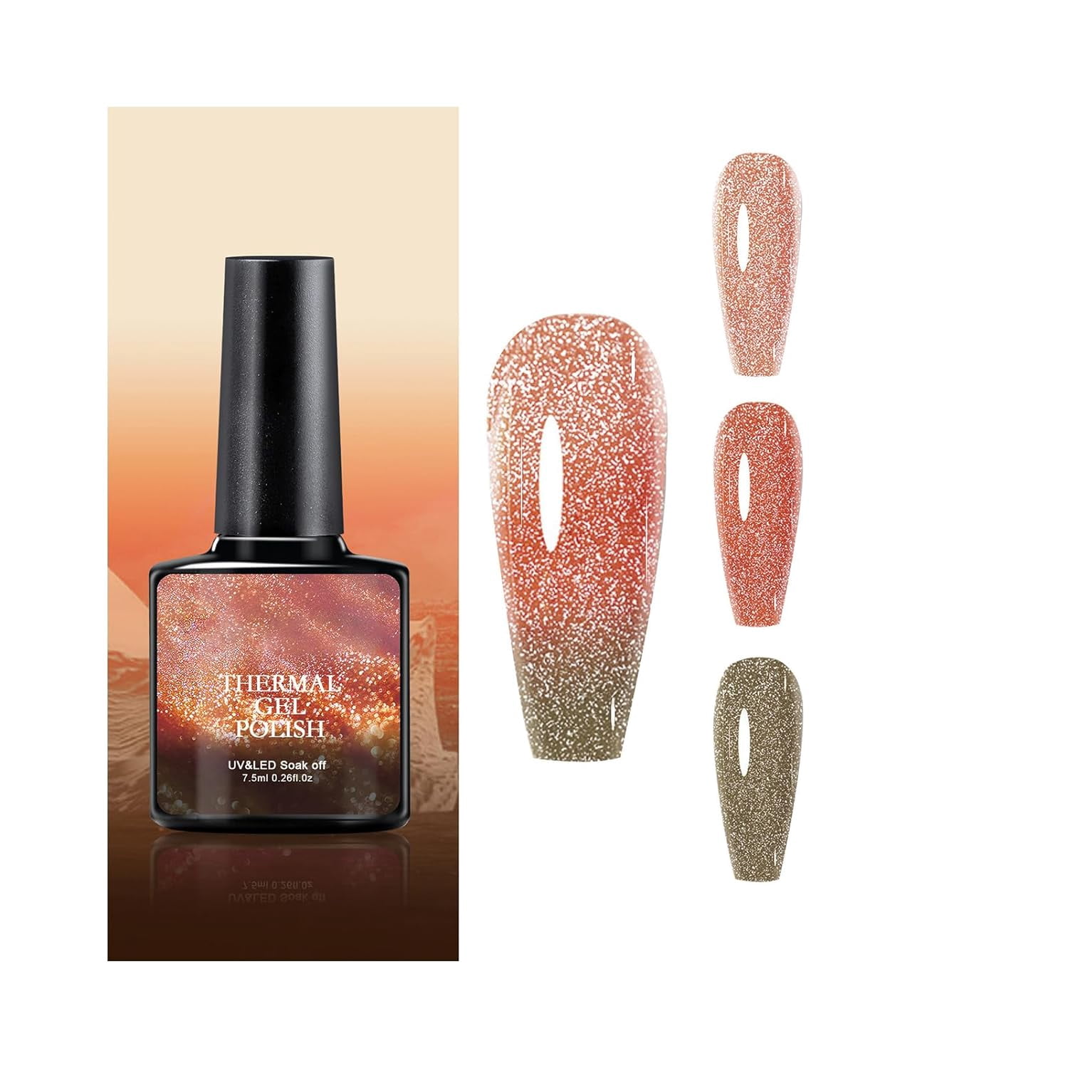 8 Color Temperature Change Broken Diamond Nail Polish Fairy Color ...