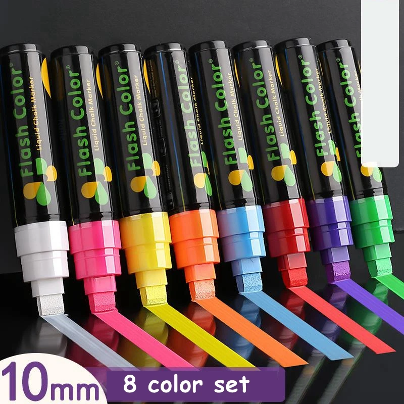 8 Color/set LED Highlighter Fluorescent Marker Pens Erasable Chalk 5/6 ...