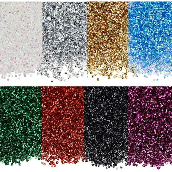 8 Colors 120G Crispy Bingsu Beads for Slime Iridescent Soft Straw Tube ...