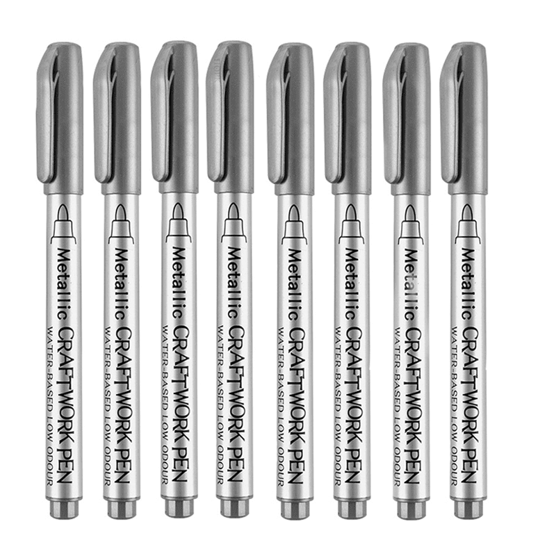 8 Colors DIY Metallic Waterproof Permanent Paint Marker Pens Gold and ...