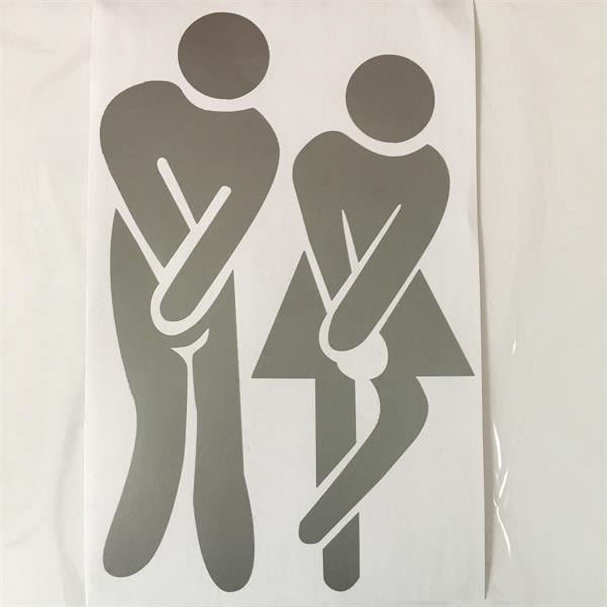 8 Colors For Choice 3D Funny Toilet Entrance Sign DIY Toilet Wall ...