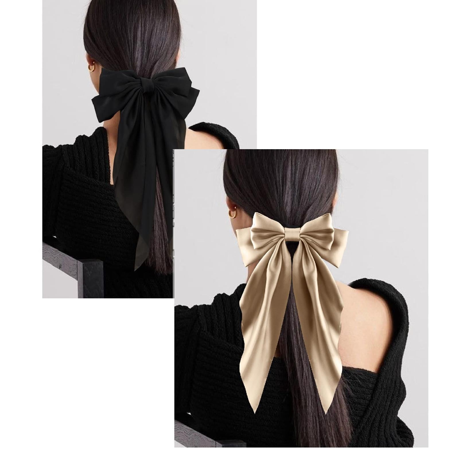 8 Colors Long Tail Big Bow Hair Ties Women Girl Hair Styling ...