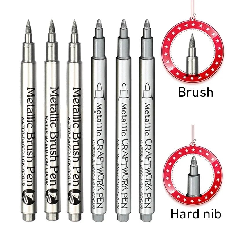 8 Colors Metallic Permanent Marker Pen Set Gold Silver Paint Markers ...