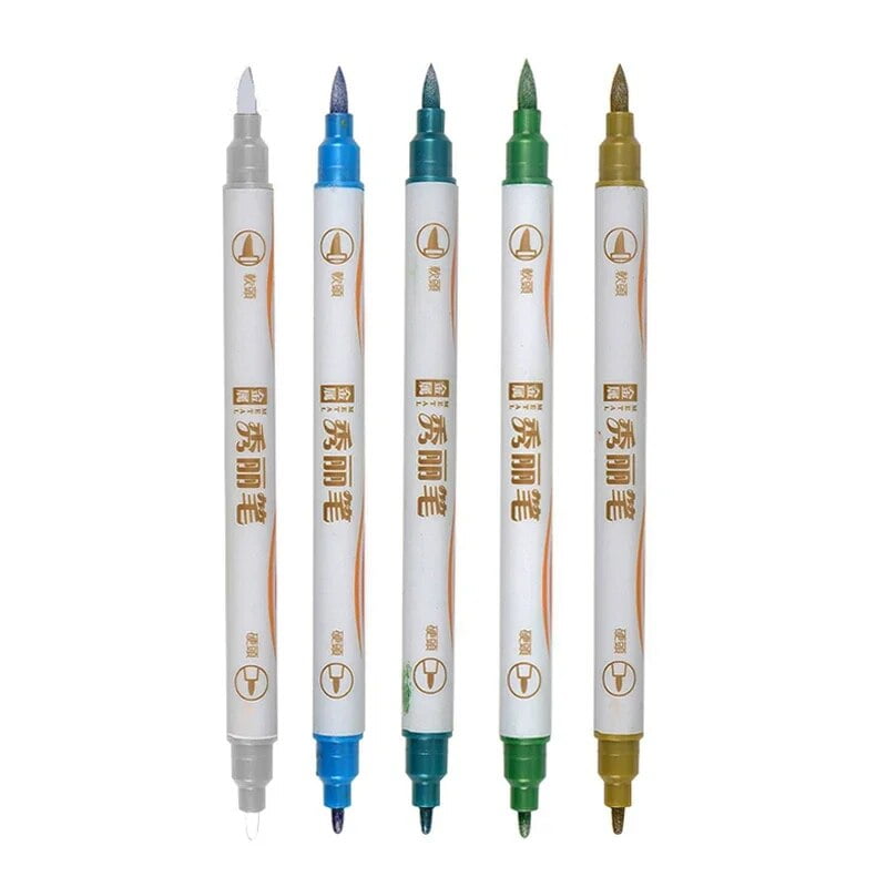 8 Colors Metallic Permanent Marker Pen Set Gold Silver Paint Markers ...
