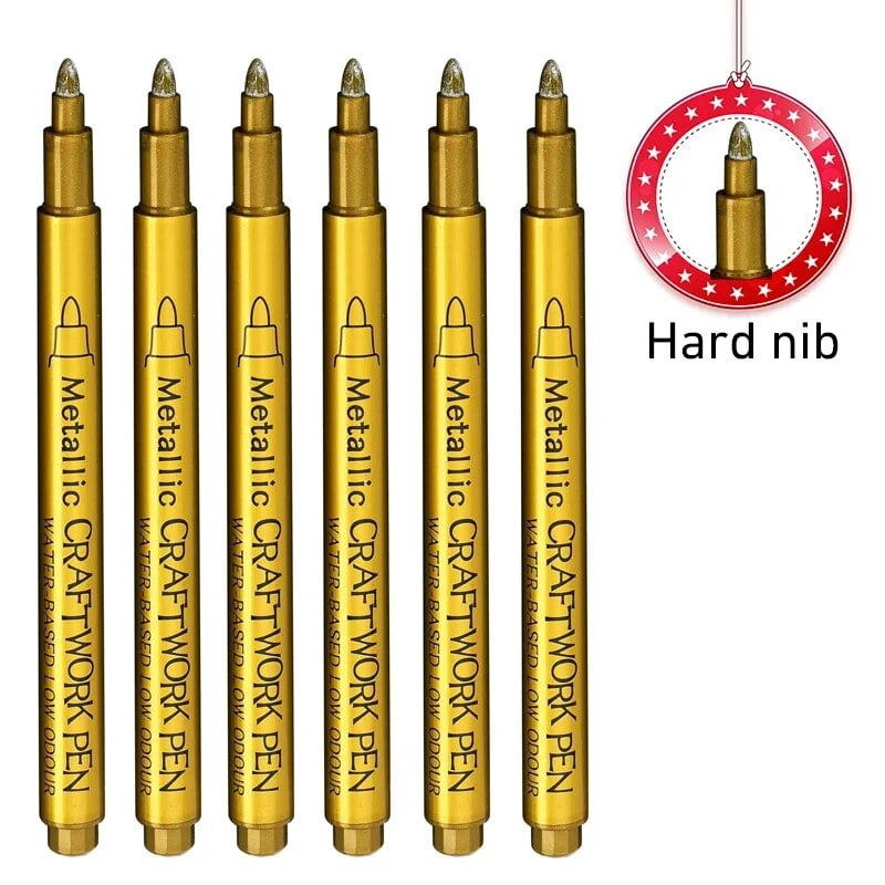 8 Colors Metallic Permanent Marker Pen Set Gold Silver Paint Markers ...
