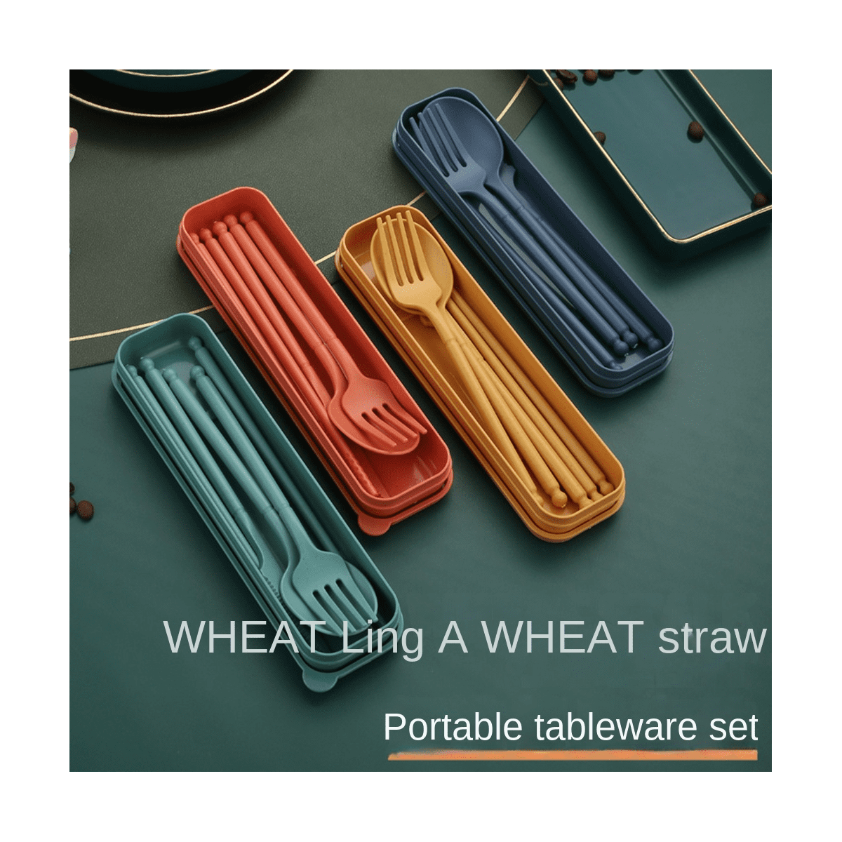 8 Colors Portable Utensils Sets with Case, Reusable Travel Flatware Set, Spoon Fork Knife ...