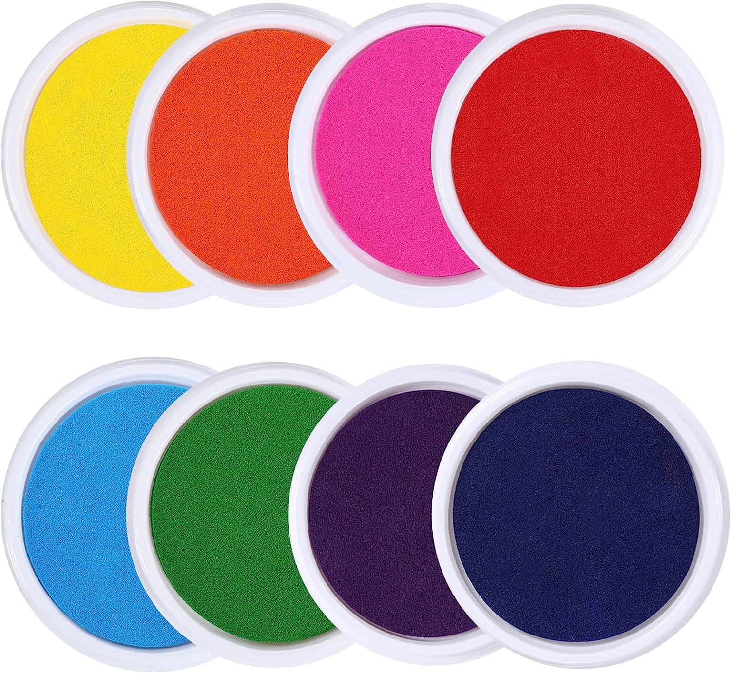 8 Colors Rainbow Washable Large Ink Pads for Rubber Stamps Kids (Pack ...