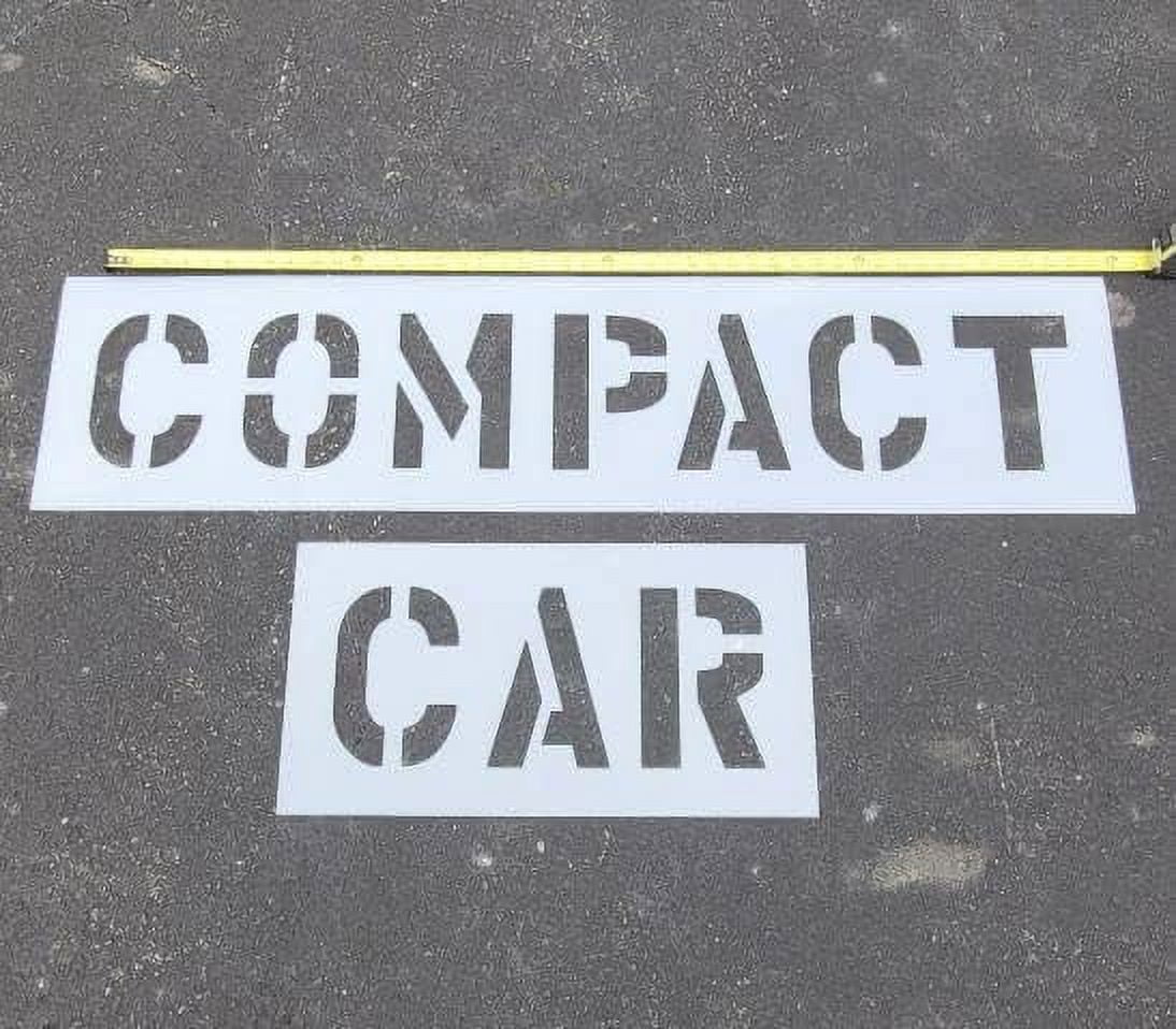 8" Compact CAR Stencil - Actual 8 Inch Tall Letters - (1/16") (.060") Parking Lot Stencil ...