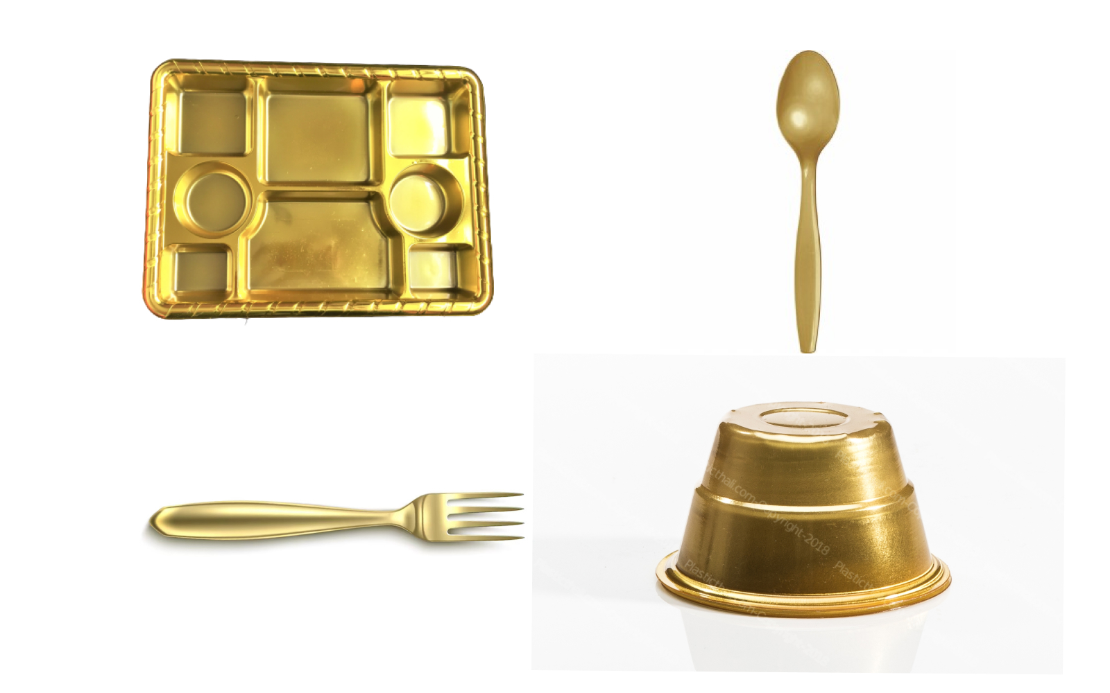 8 Compartment Disposable Gold Plates - Indian Thali Plastic Tray ...