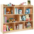 8-Compartment Solid Wood Storage Cabinet, Classroom Bookshelf ...