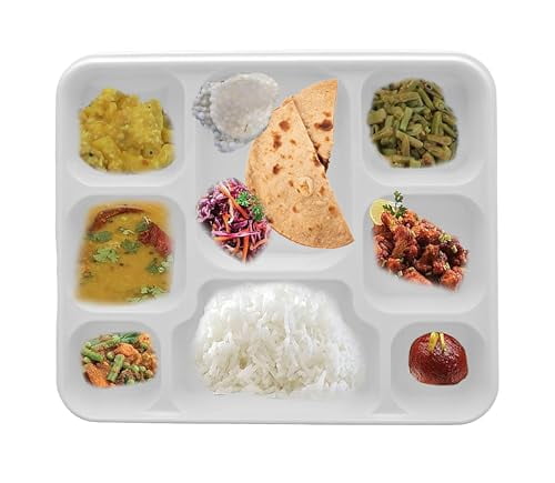 8 Compartment White Disposable Party Thali Plates (200 Pack) - Walmart.com